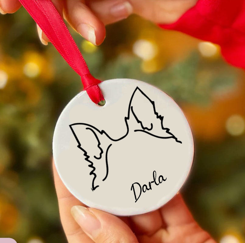 Personalized Dog Ear Custom Ceramic Ornament – The Giftiee